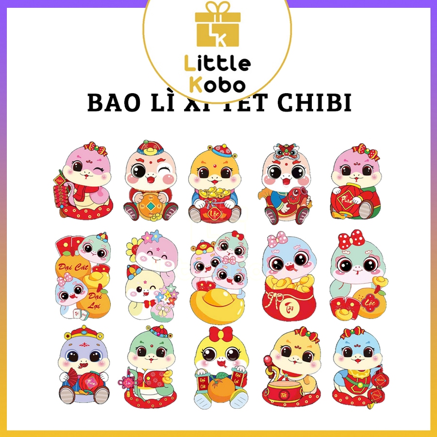[Set Of 10] Red Envelopes CNY 2025 At Ty Cheap Chibi Cartoon Snake ...