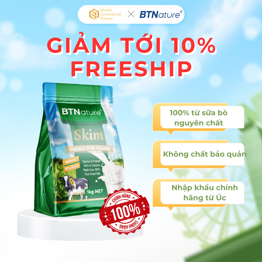 Btnature Premium Skimmed Powdered Fresh Milk 1kg Bag | Shopee Malaysia