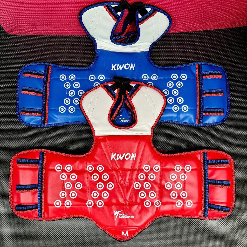 KWON 2-sided Blue and Red Taekwondo armor has 4 sizes for martial arts ...