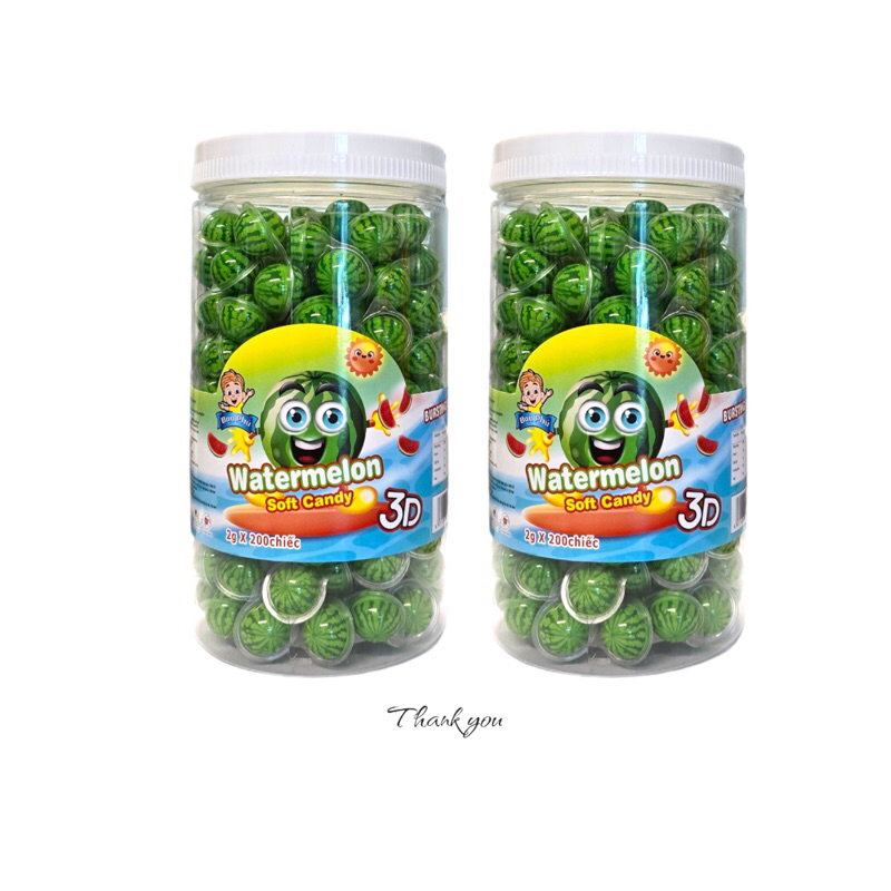 Watermelon shaped marshmallows (Box of 200) marshmallows with small ...