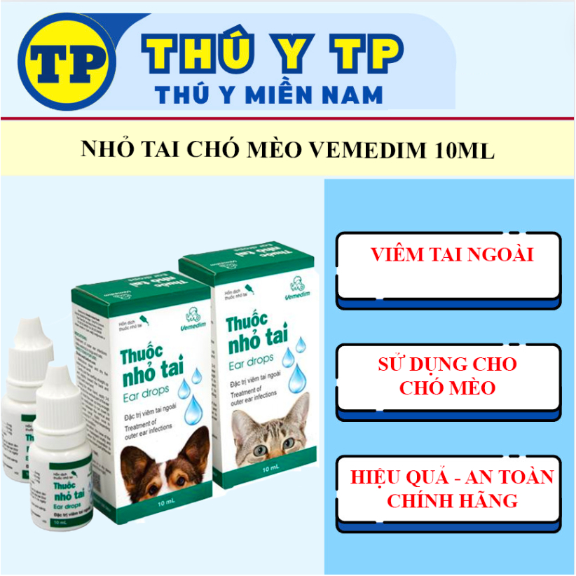 Vemedim Dog and Cat Ear Drops, External Otitis, 10ml Bottle | Shopee ...