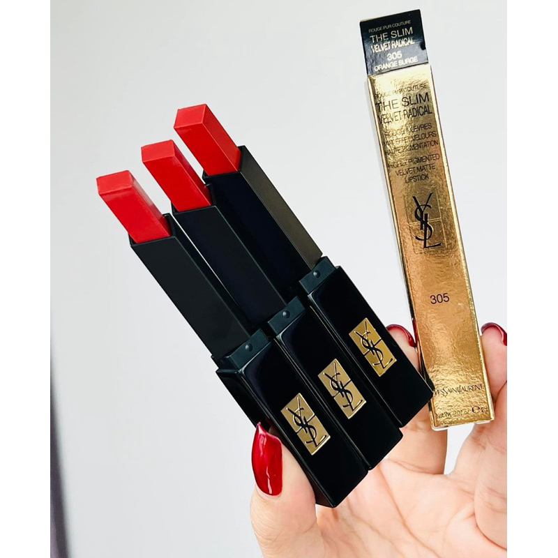 (Auth) YSL lipstick color 305 - The Slim Velvet Radical Nude Tension (orange red) - full size ...