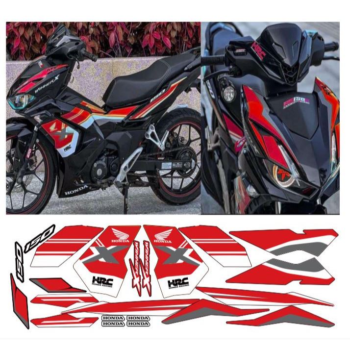 Winner x v3 stamp black white red HRC 3-layer removable decal (multi ...
