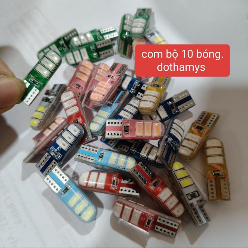 Set of 10 t10 led bulbs with high-quality silicon-coated pins, 12v, 24v ...