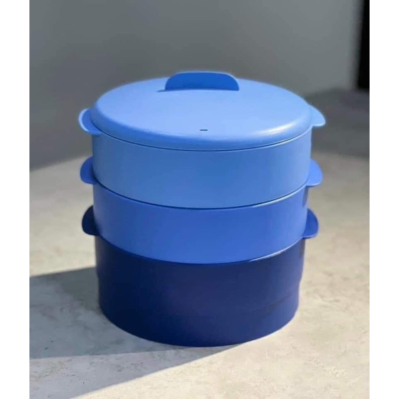 Genuine Tupperware Steam It 3-Tier Steamer (blue) | Shopee Malaysia