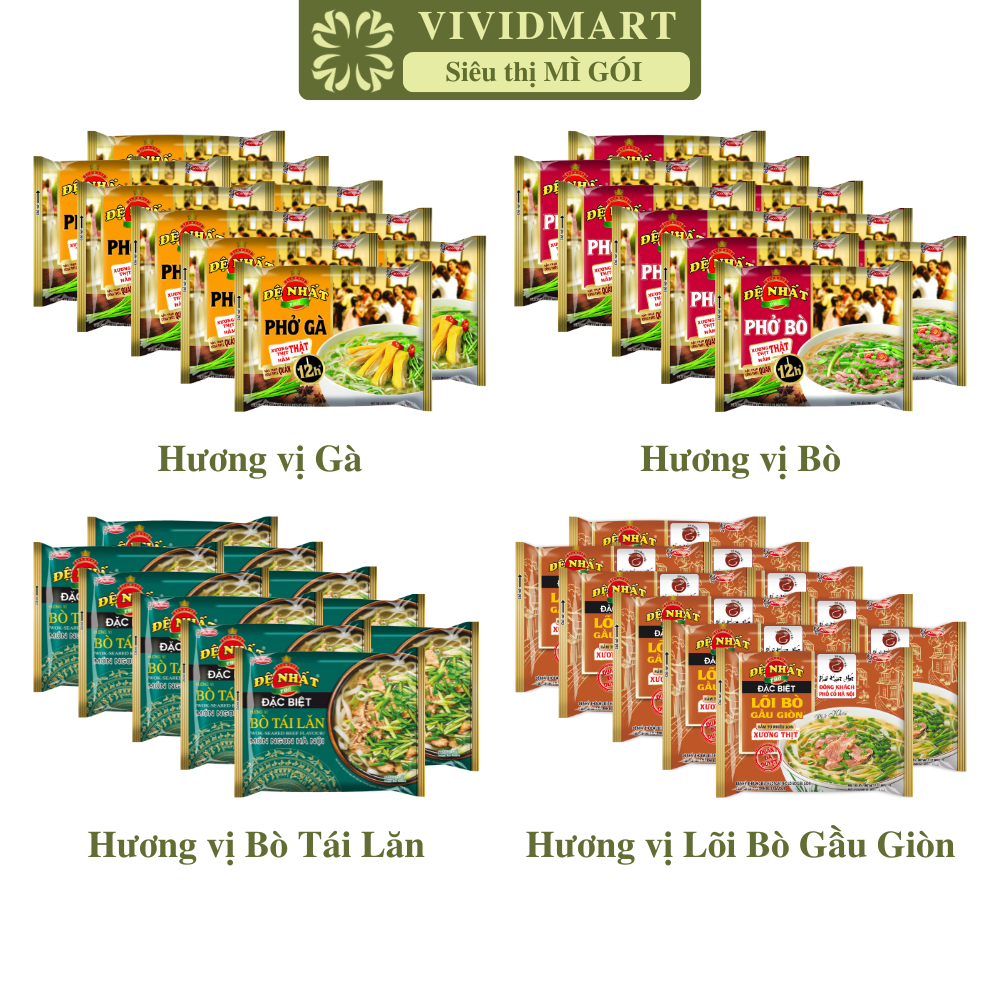 [SET Of 10 PACKAGES] - ACECOOK - Pho De Nhat 4 flavors: beef, chicken ...