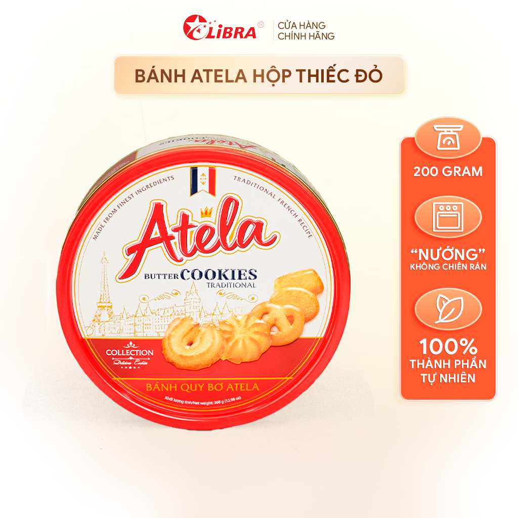 Libra Atela Butter Cookies Luxury Red Tin Box - 200GR Box | Shopee Malaysia