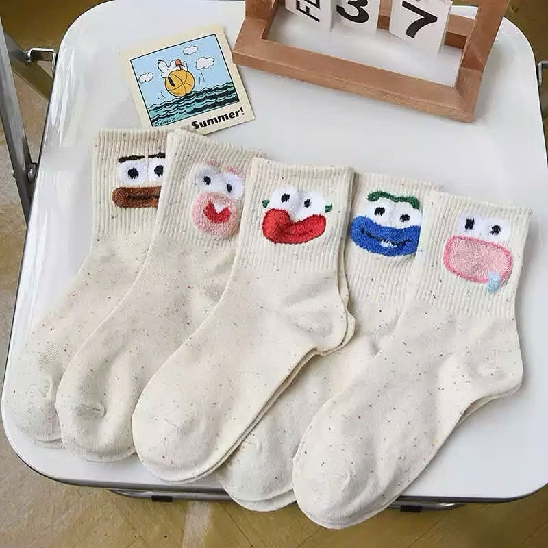 Set of 10 Pairs of High Collar Socks with New Expression Patterns ...