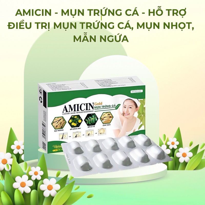 Amicin vinaphar acne - box of 30 tablets / bottle of 40 tablets ...