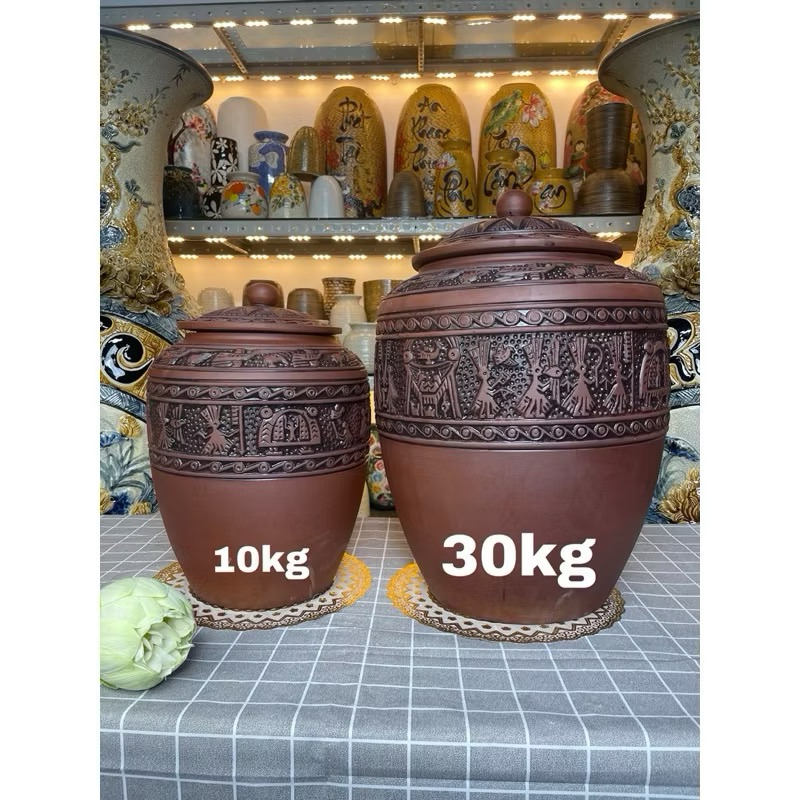Rice jar / Ceramic rice jar / Patterned rice jar CopperClear / Feng ...