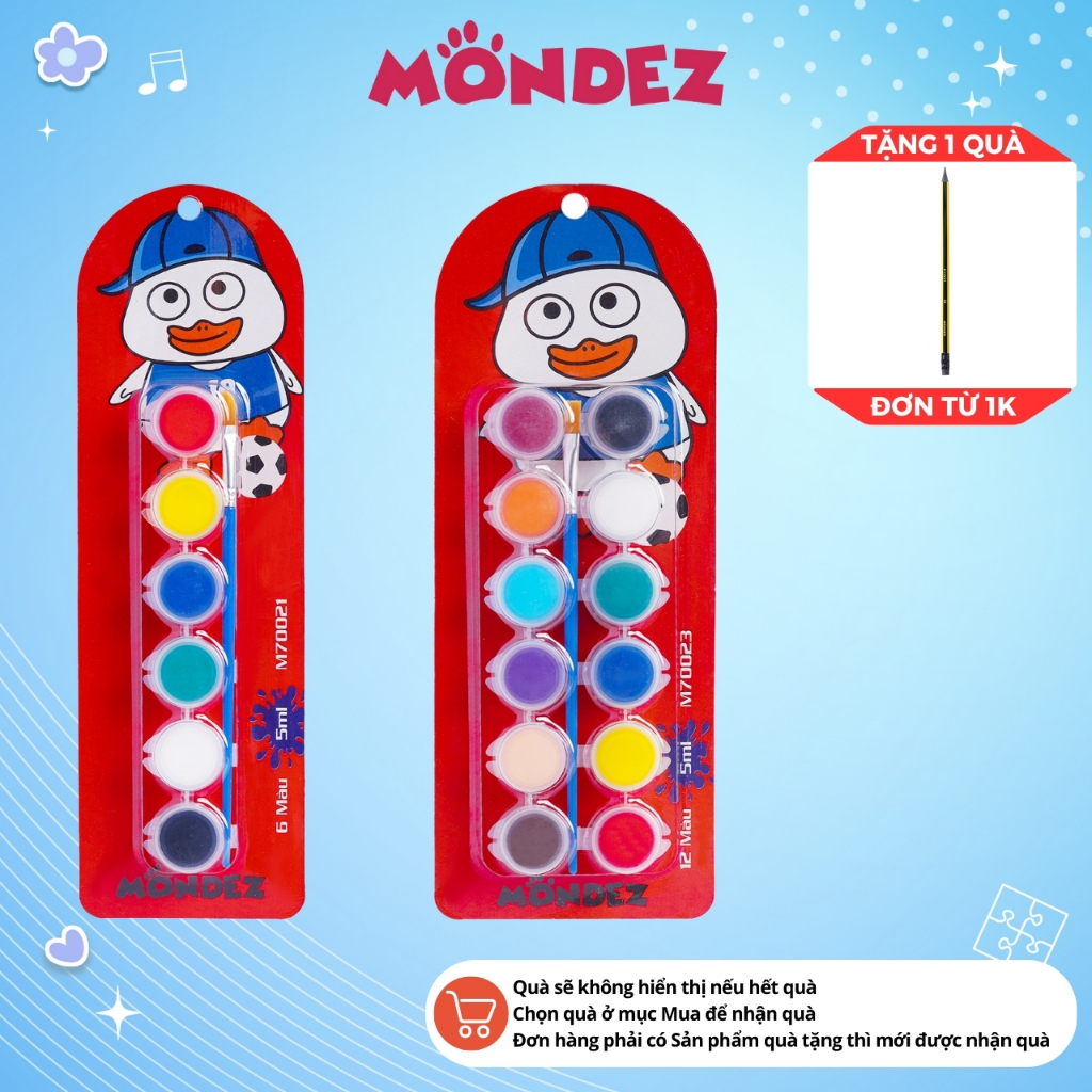 Mondez Poster Watercolor 6-12 colors, Good Paper Adhesion, Fast Drying ...