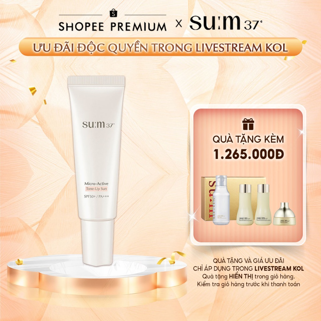 [KOL X su:m37] su:m37 Micro-Active Tone-up Sun SPF50+/ PA+++ 50ml | Shopee Malaysia