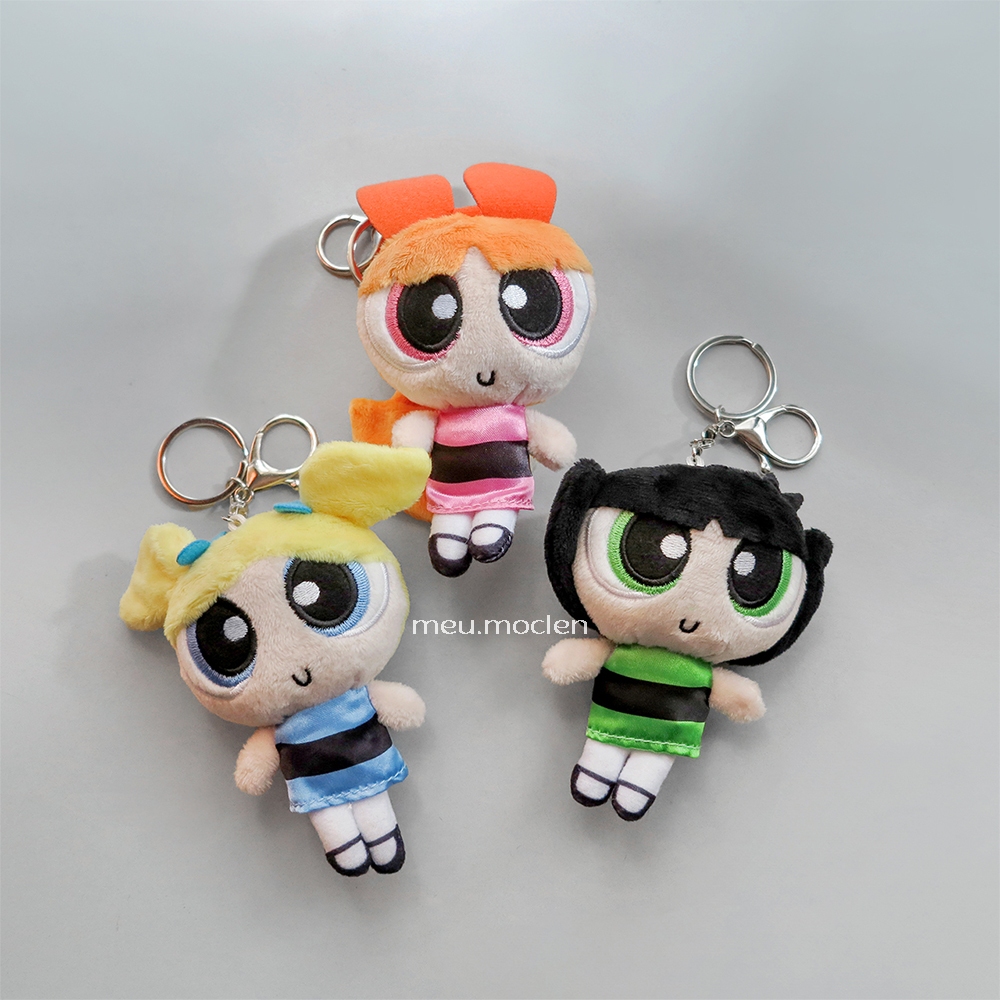 Lovely Powerpuff Girls stuffed animal keychain 12cm | Shopee Malaysia