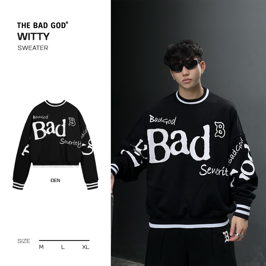 The Bad God Monogram Witty Velvet Sweater for Men and Women Boxy Form ...
