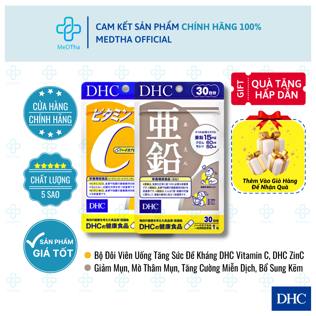 Dhc Vitamin C, DHC ZinC (ZinC) Immunity Booster Duo - Enhance Immunity ...