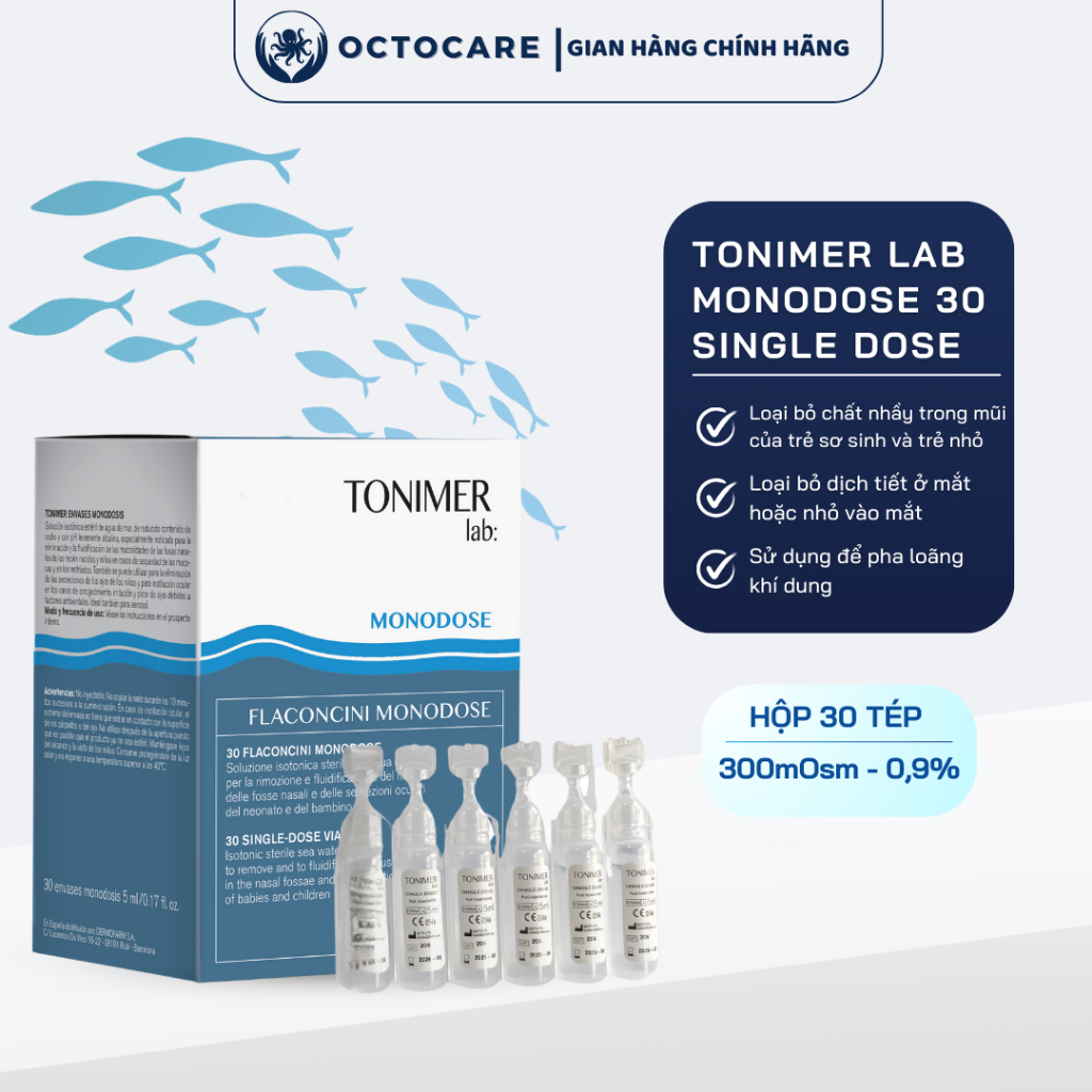 Tonimer Lab Monodose 30 Single Dose Vials - Sterile Isotonic Seawater ...