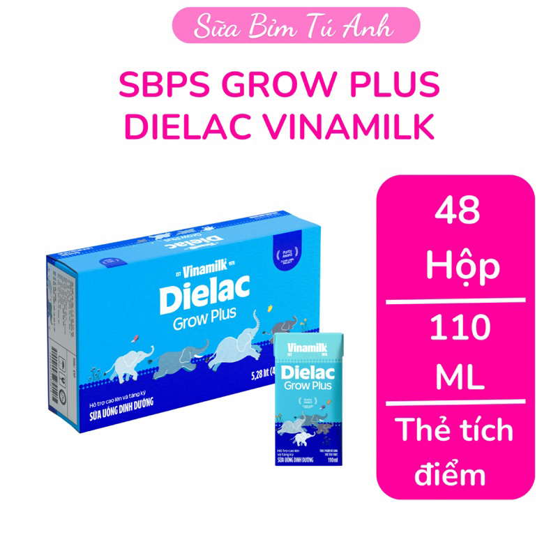 Grow plus Vinamilk ready-to-drink powdered milk 110ml 48 boxes | Shopee ...
