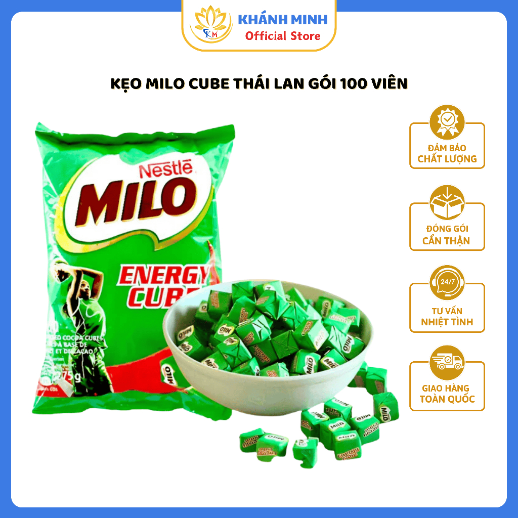 Milo Cube Candy Pack of 100 Made in Thailand Super Delicious Snack ...