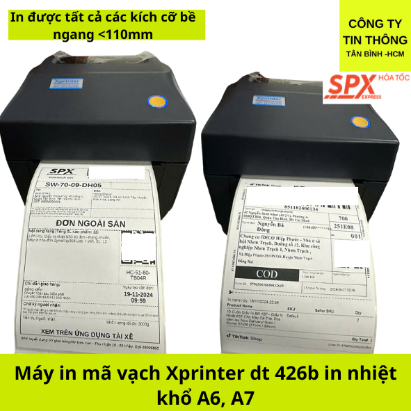 Order printer XP-DT426B, print barcode labels, thank you, logo size A6 ...