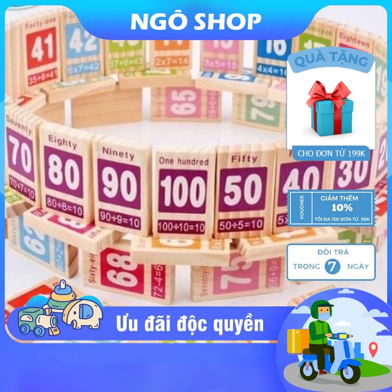 Domino Toy Set with 100 Numbers for Children to Learn Counting, Learn ...