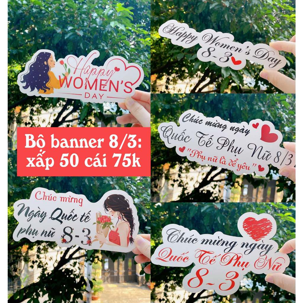BANNER March 8, approximately 50 pieces mixed with 5 designs, thick ...