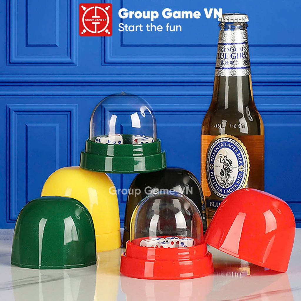 Plastic Dice Shaker Cup Set with 5 Dice - Beer Club Entertainment Dice ...