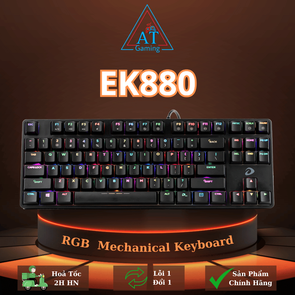 Dareu DK880 / EK880 87KEY Mechanical Gaming Keyboard (RGB, Blue/ Brown ...