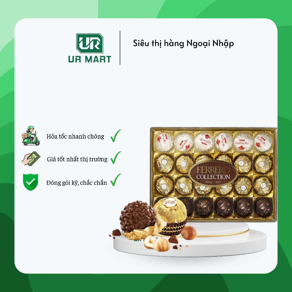 Ferrero ROCHER Collection Premium Chocolate 30 Tablets 3 Flavors 269g ...