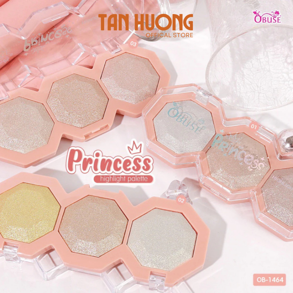 Obuse Princess Highlight Palette 3 Colors 10g OB1464 | Shopee Malaysia