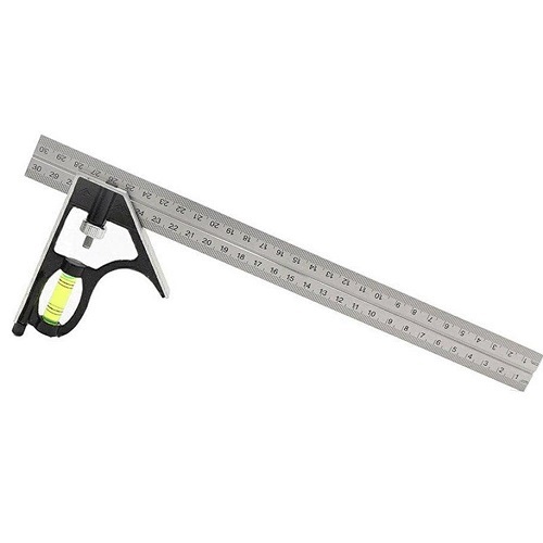 90 Degree Angle Ruler with Handle and Integrated Nivo Tube 30cm Length ...