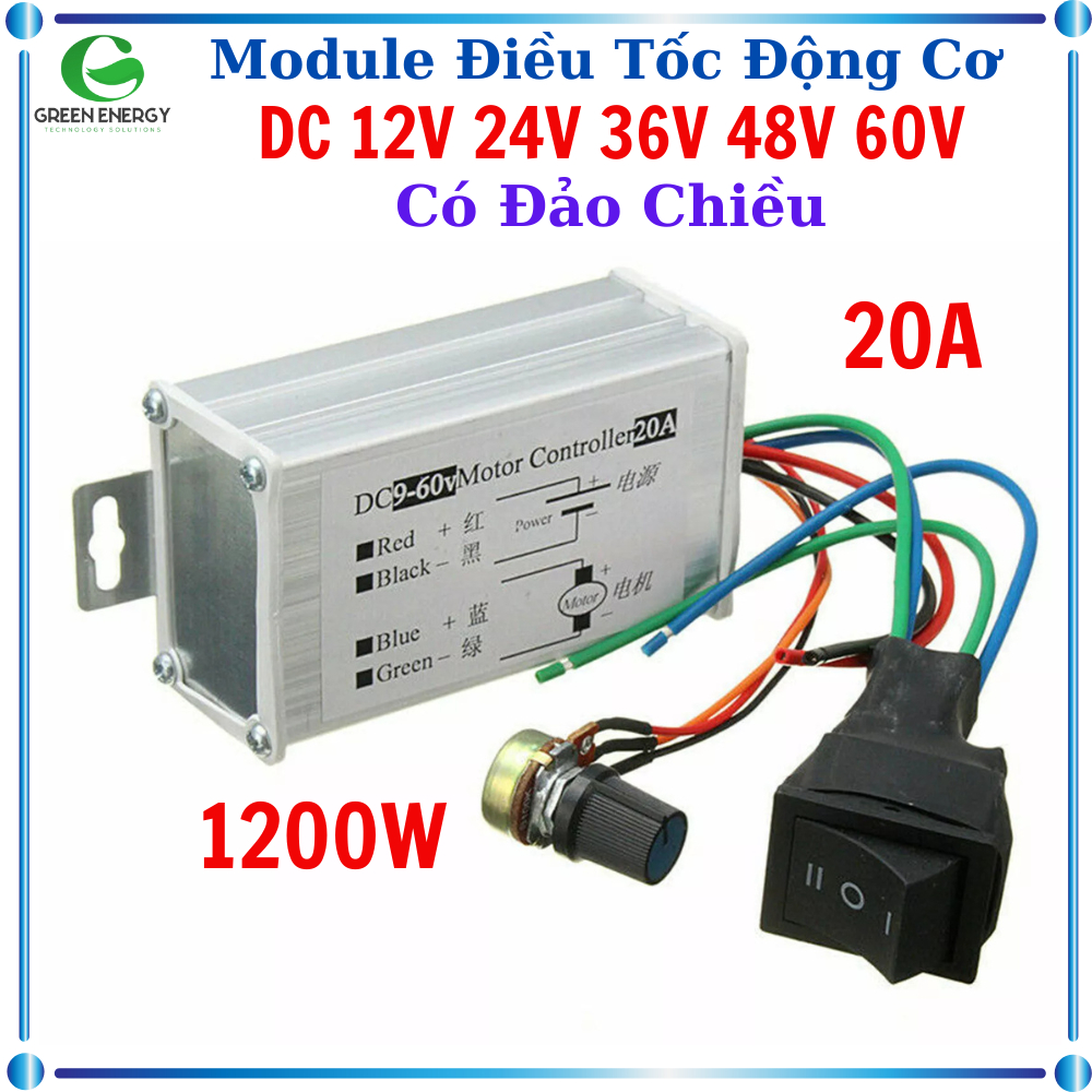 Dc Motor Speed Control Module 12V 24V 36V 48V 60V 20A 1200W Reversible ...