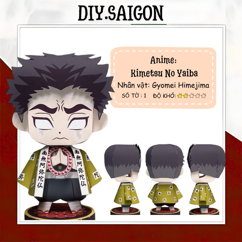 [Kimetsu No Yaiba] - Anime Chibi Gyomei Himejima Paper Model | Shopee ...
