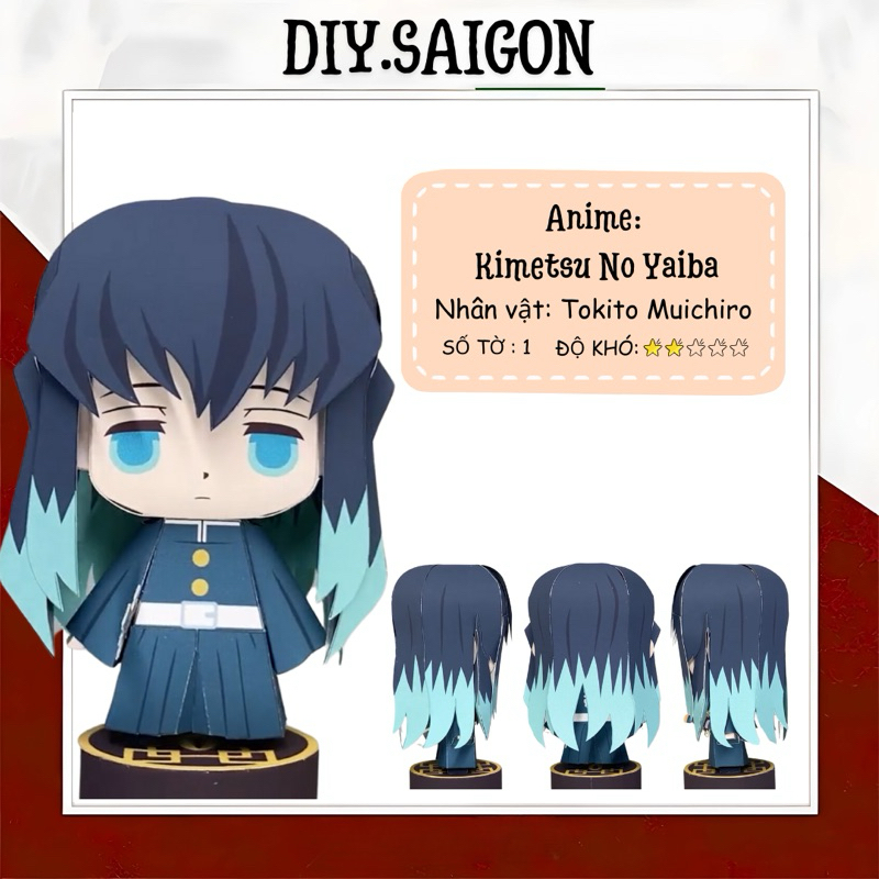 [Kimetsu No Yaiba] - Anime Chibi Tokito Muichiro Paper Model | Shopee ...