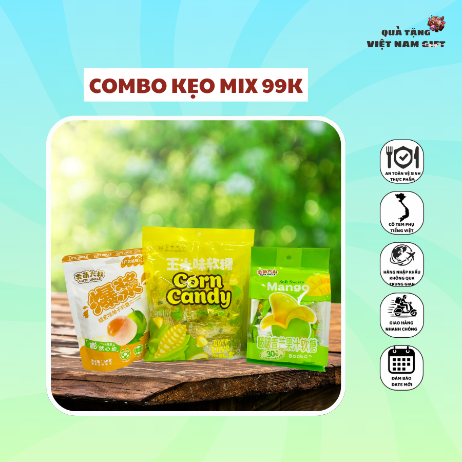 Combo 1KG Premium Domestic Gummy Candy - Corn Gummy Candy, Peeled Mango ...