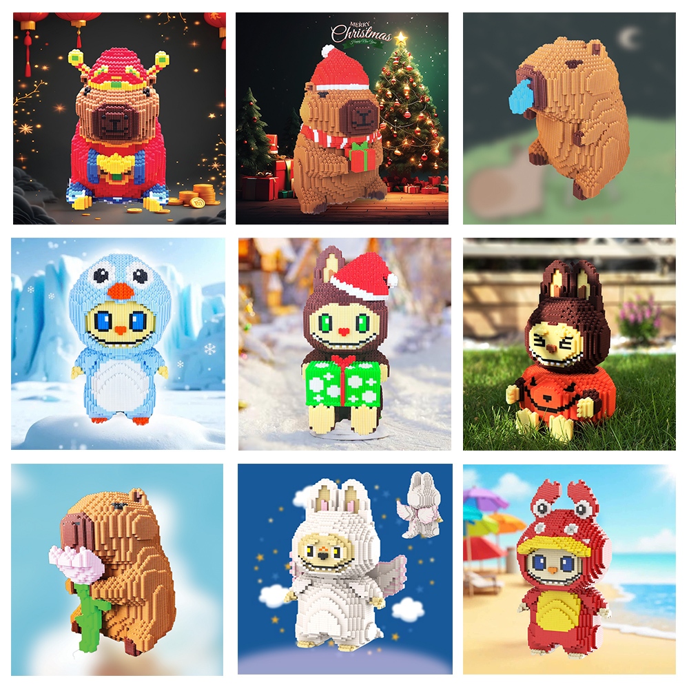 Runny nose capybara assembly model, 35cm god of wealth capybara ...