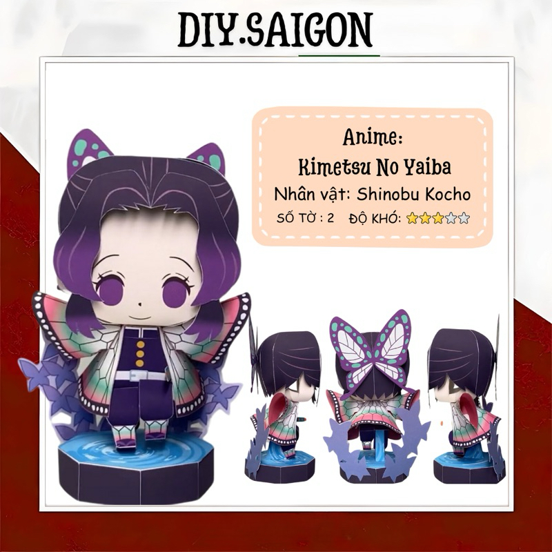[Kimetsu No Yaiba] - Anime Chibi Shinobu Kocho Paper Model | Shopee ...