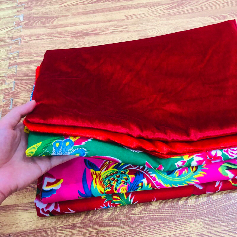 Decorative Red Velvet Fabric CNY 2025. Cong Phuong Fabric Decor for ...