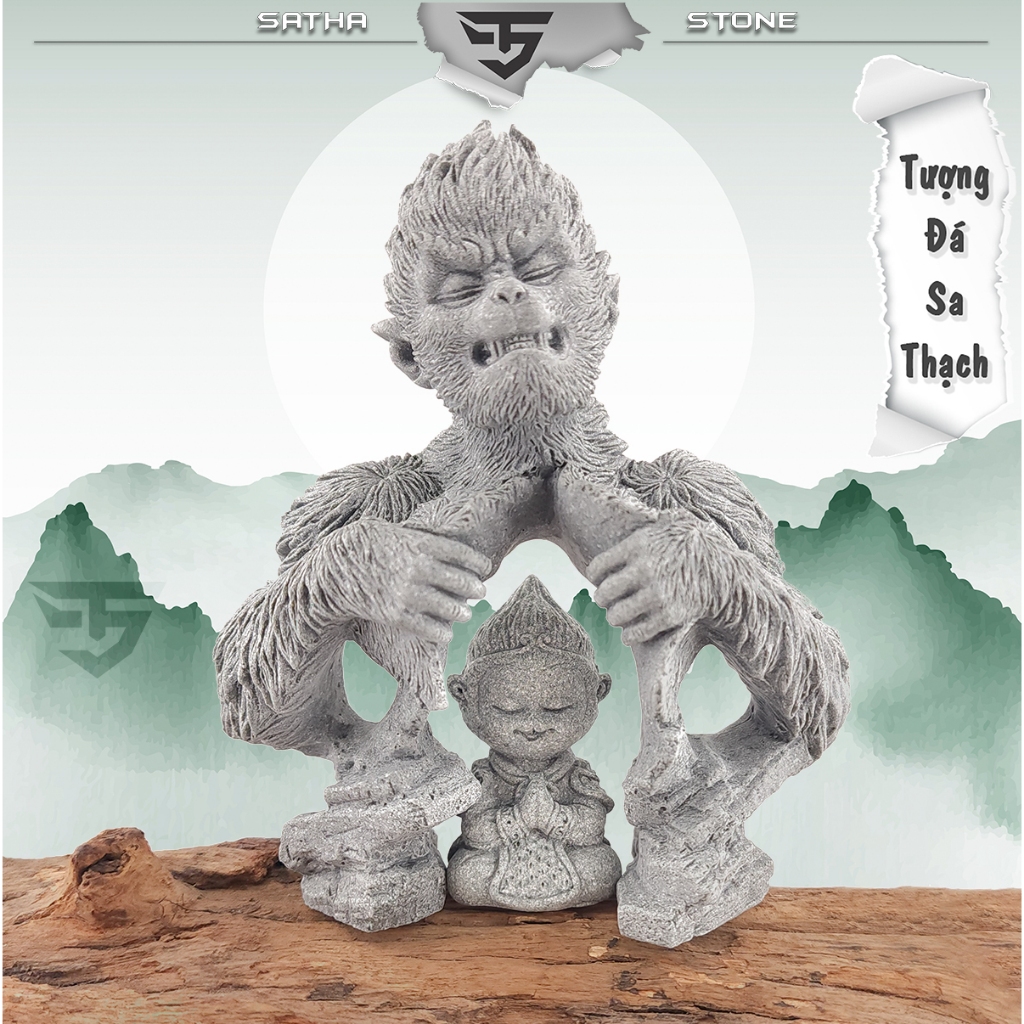SA Sandstone statue of the maid of mind, Sun Wukong - Deco miniature ...