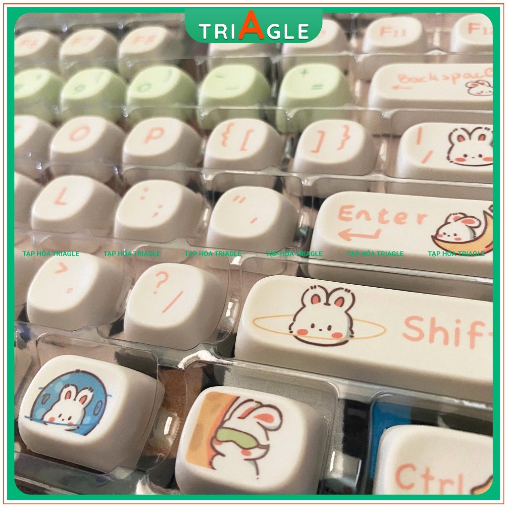 Moa Space Rabbits Keycap | Pbt | Dye Sub | 142 Buttons | Mechanical ...