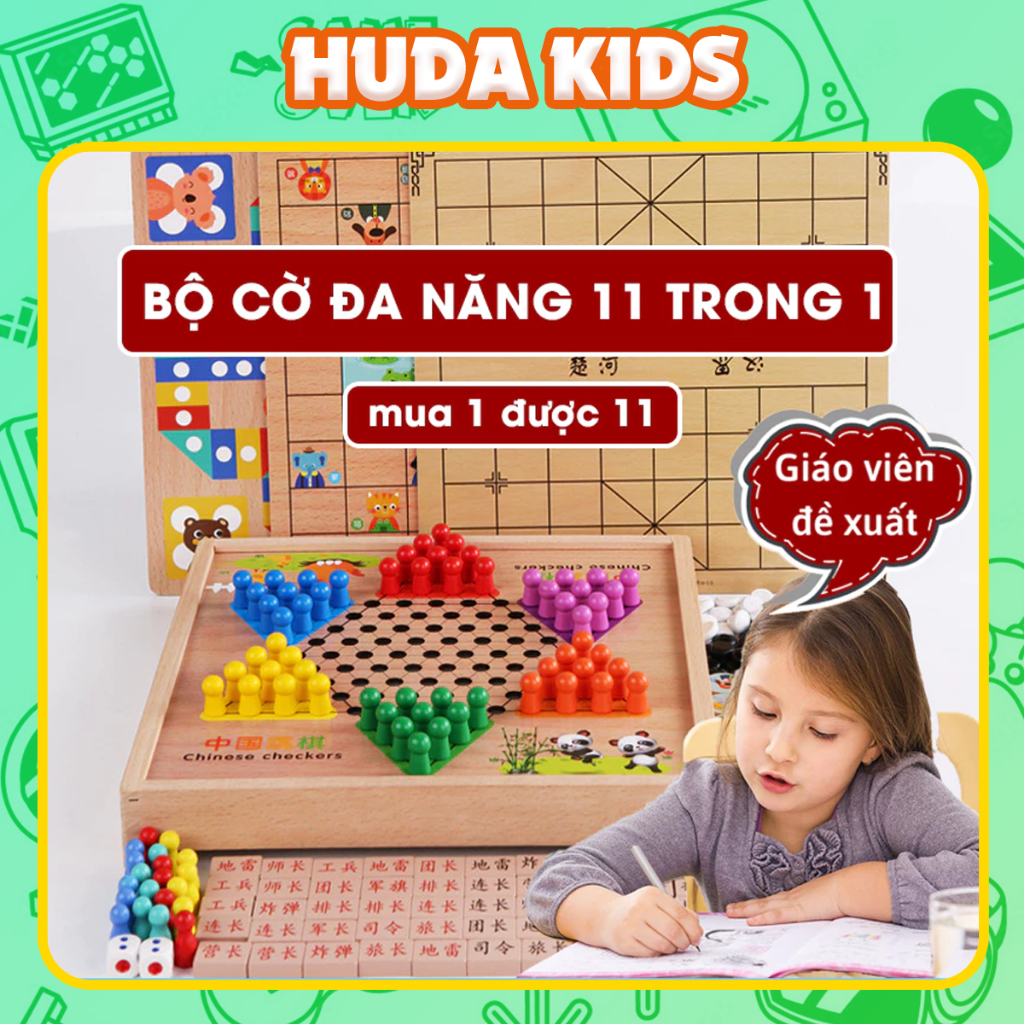 11-in-1 multi-function chess set includes Chinese chess, Go, fish ...