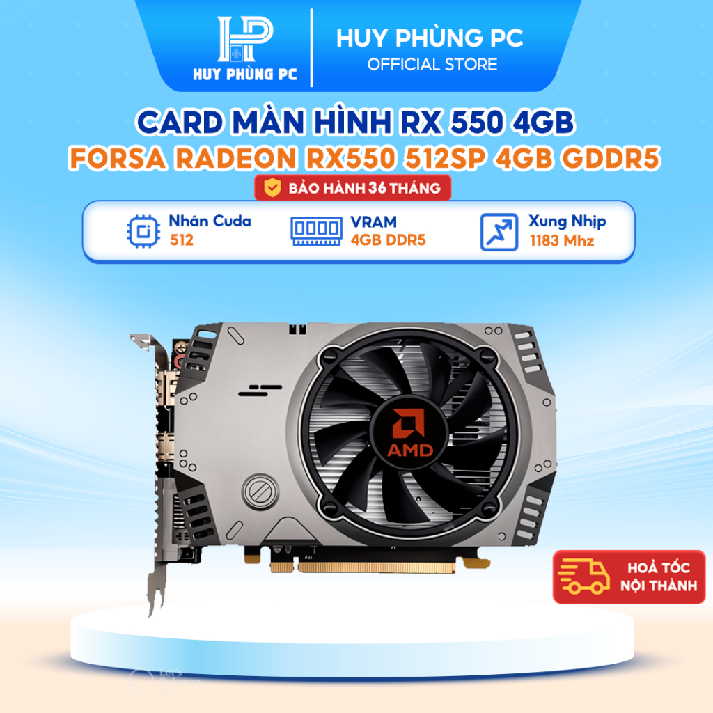 Forsa Radeon RX550 512SP 4G GDDR5 128bit AXT 1FAN Video Card | Shopee ...