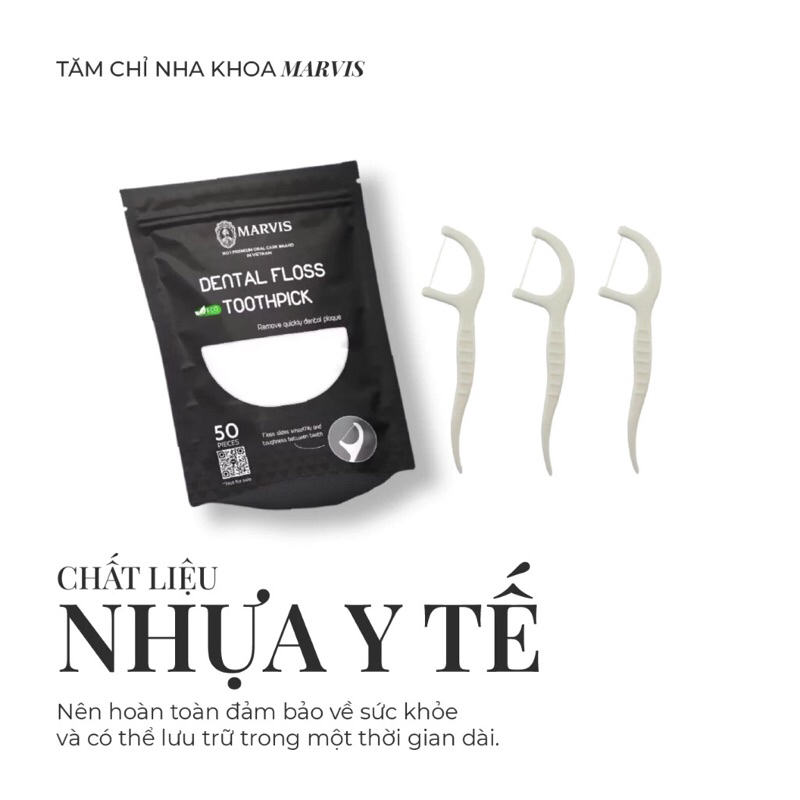 Fire 24/24 Marvis Sterilized Dental Floss Toothpick Safe for Users ...