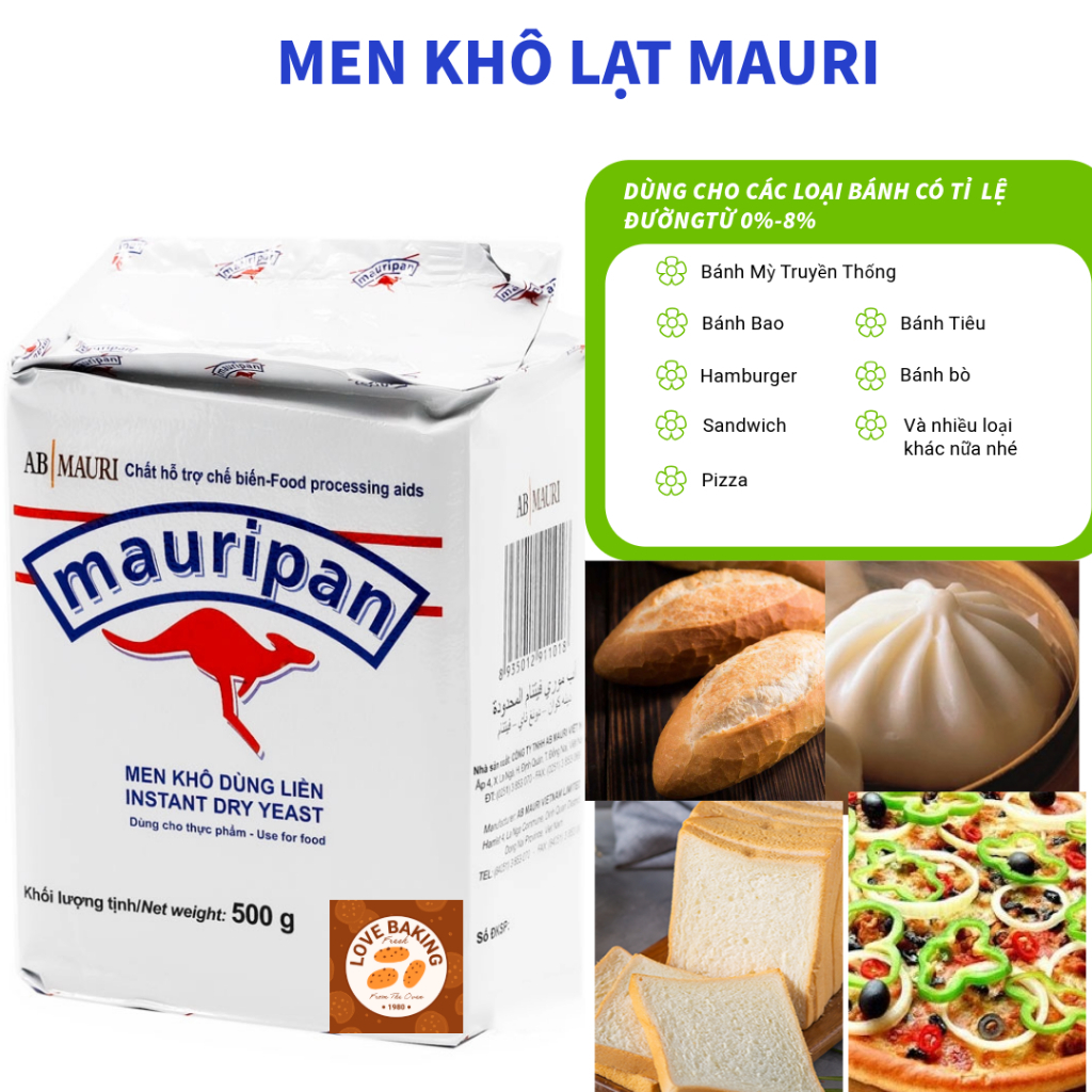 Mauri yeast, dry yeast 500g for making bread, dumplings, pizza | Shopee ...