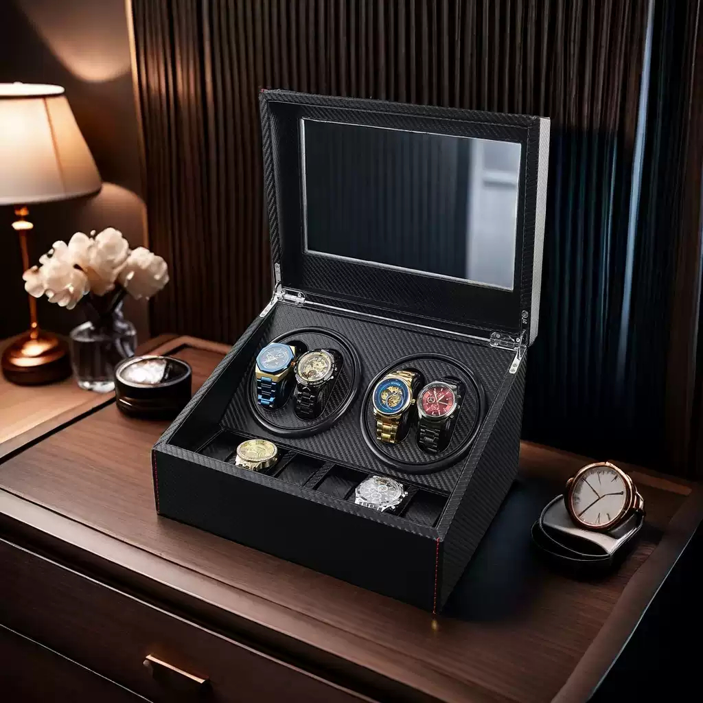 Rotating Box Model Mechanical Watch Box 4 Rotation 6 Static Carbon ...