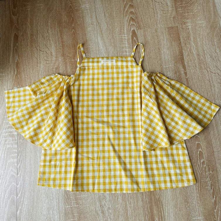 Cotton checkered off-the-shoulder halter top, 100% new display camisole ...