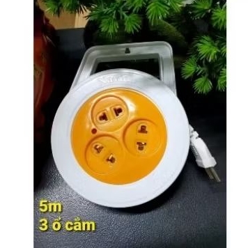 Round power outlet with 3 sockets and 4 sockets, coiled socket, 5m, 8m ...