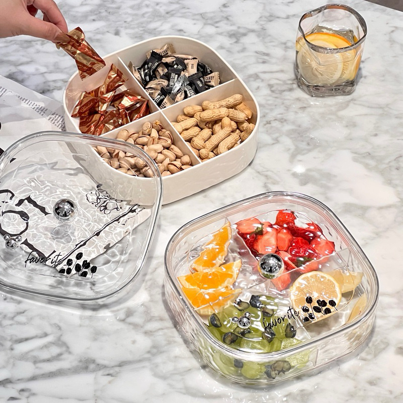 Luxury Acrylic plastic CNY jam tray, melon seed candy tray divided into ...