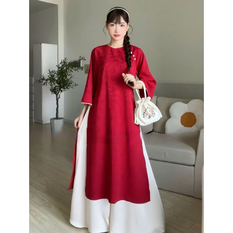 Modernized ao dai mixed with pants and skirt - Brocade ao dai "Thuy Mac ...