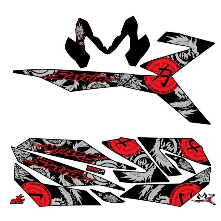 Satria dragon black silver red 3-layer removable decal | Shopee Malaysia