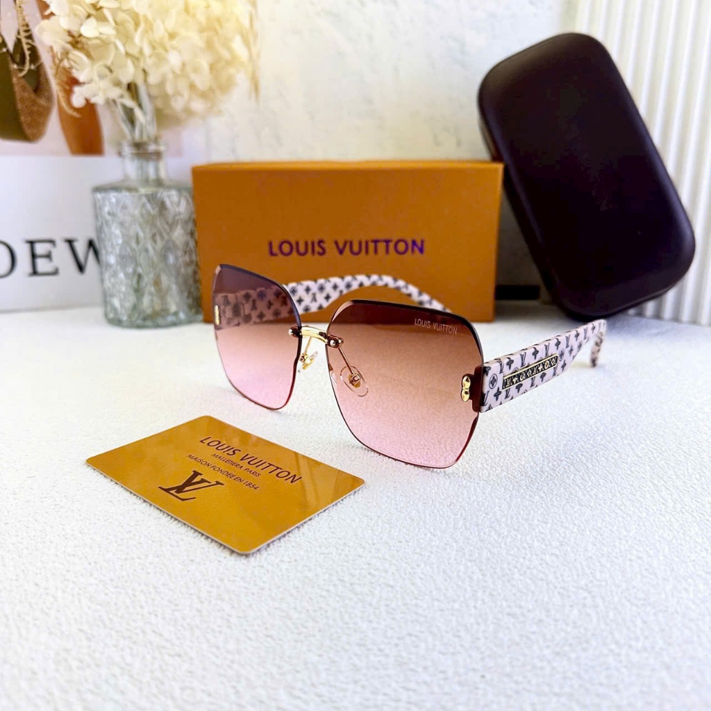 Women's sunglasses lv 1003 square frame rimless frame extremely slay ...